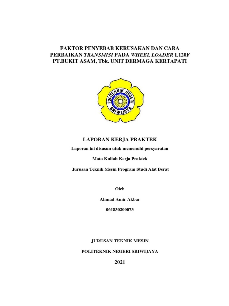 Kerusakan dan Perbaikan Transmisi Wheel Loader | PDF | Teknologi & Rekayasa
