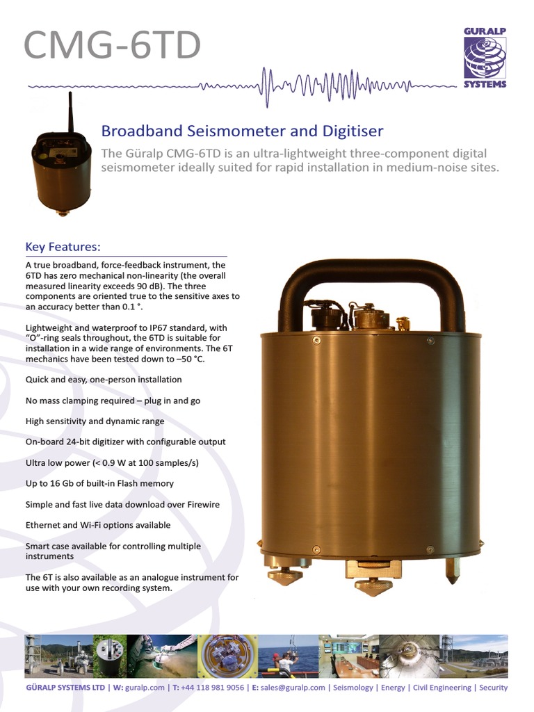 Cmg-6Td: Broadband Seismometer and Digitiser | PDF | Metrology ...
