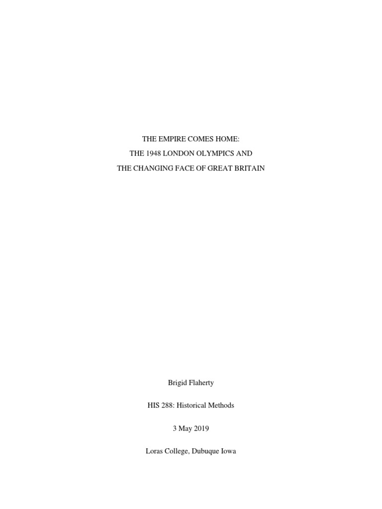 1948 London Olympics and Britain's Transformation | PDF | Immigration ...