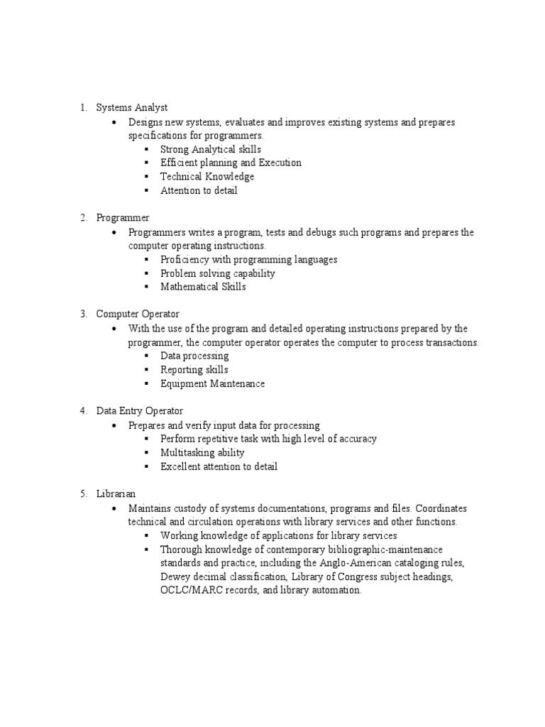 CIS Roles | PDF