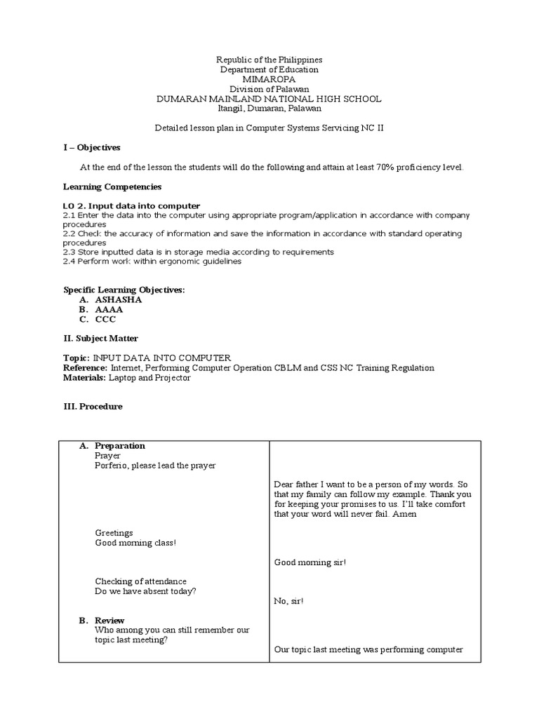 LO 2. Input Data Into Computer | PDF | Computing | Communication