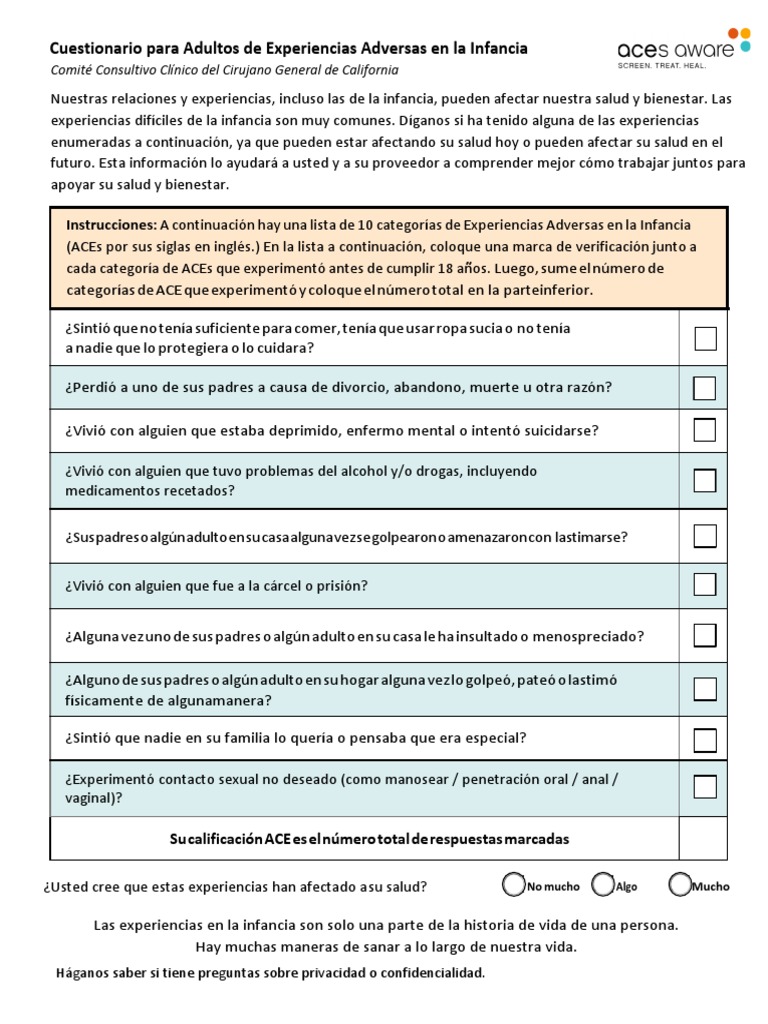 ACEs Screener Identified Spanish | PDF
