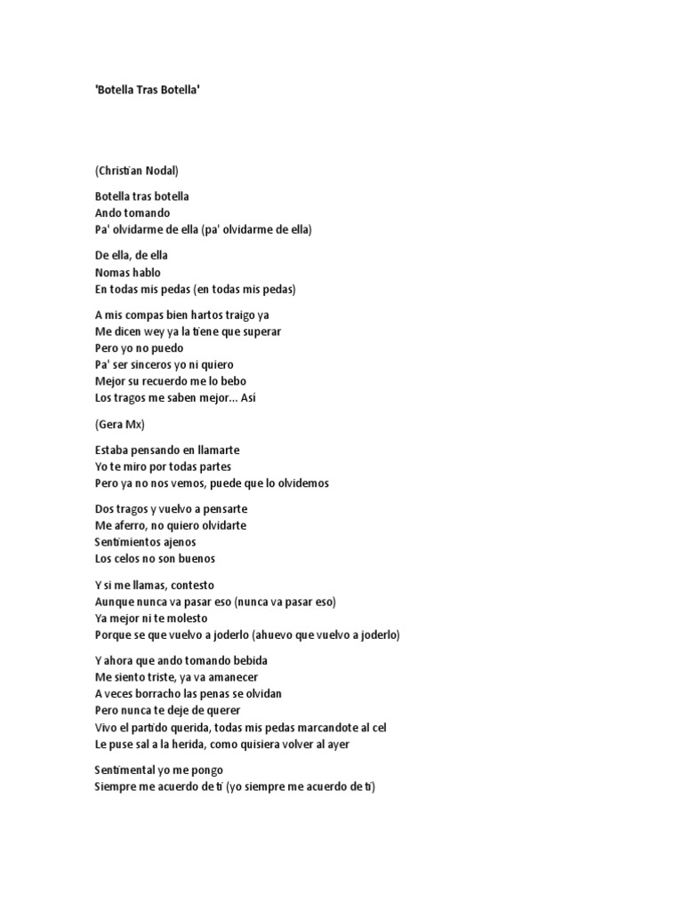 Botella Tras Botella | PDF | Amor | Bebidas