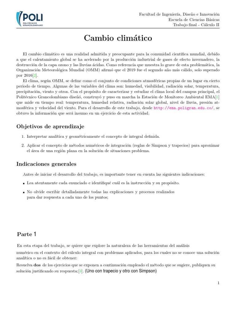 Tf-Cal2 1 | PDF | Clima | Cambio climático