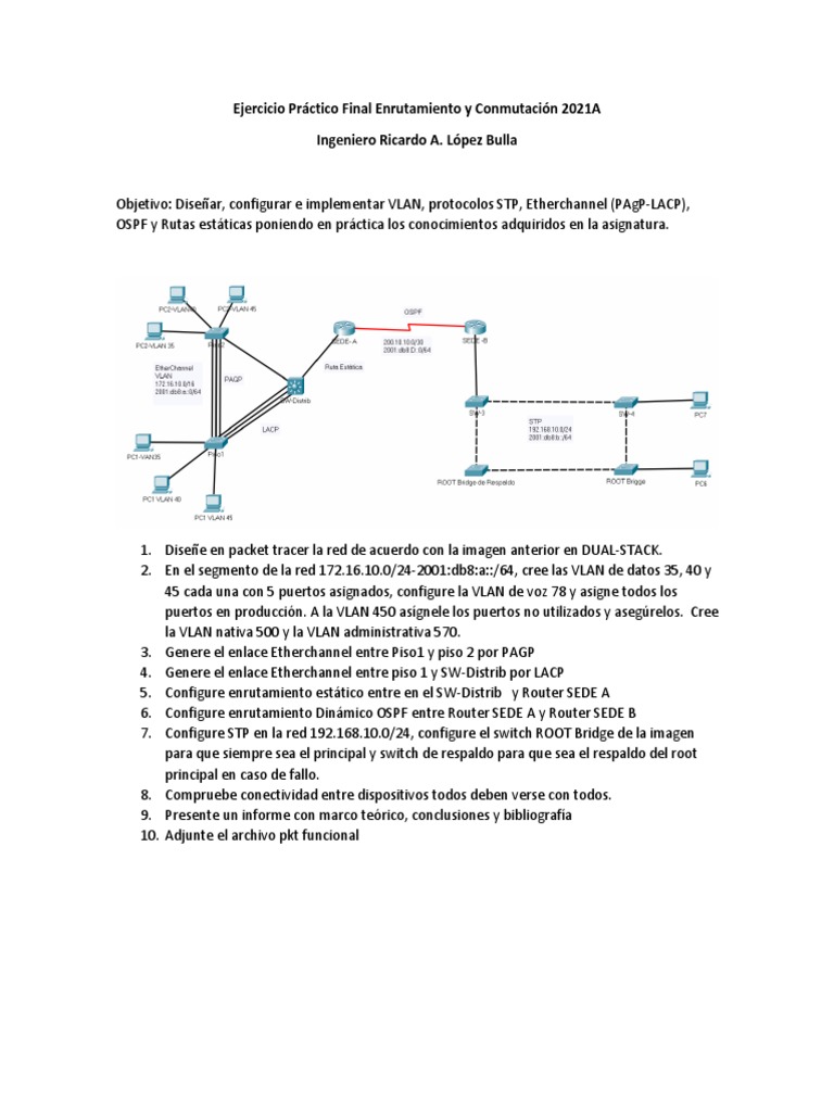 Ejercicio Práctico Final Enrutamiento y Conmutación | PDF