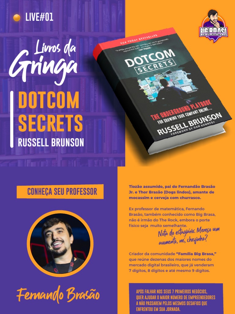 Livro Dotcom Secrets - Livros Da Gringa #01 | PDF | Marketing direto | Publicidade