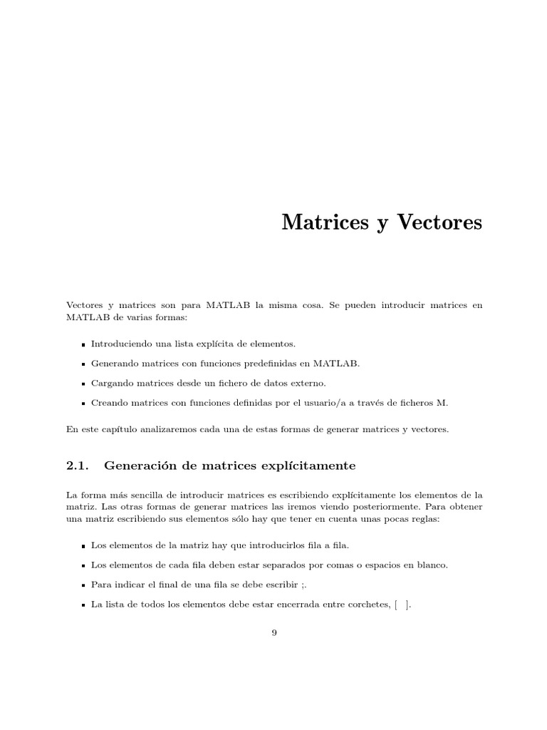 Matrices y Vectores | PDF | Raíz cuadrada | Matriz (Matemáticas)