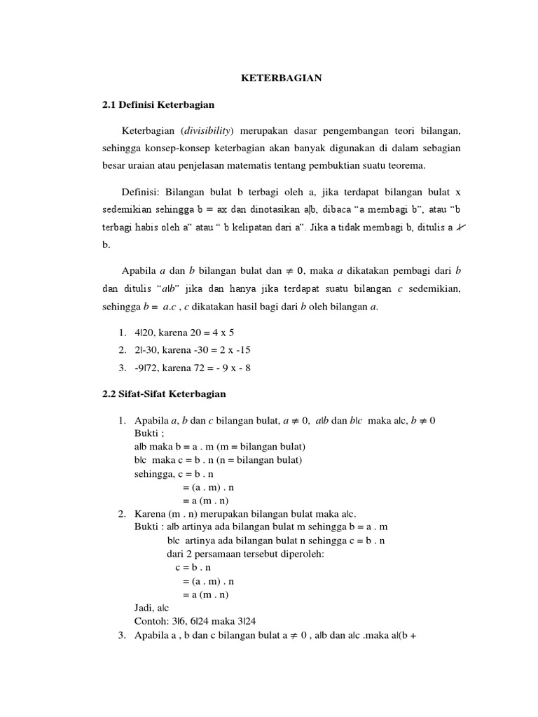 Keterbagian, FPB Dan KPK Dan Algoritma Euclid | PDF