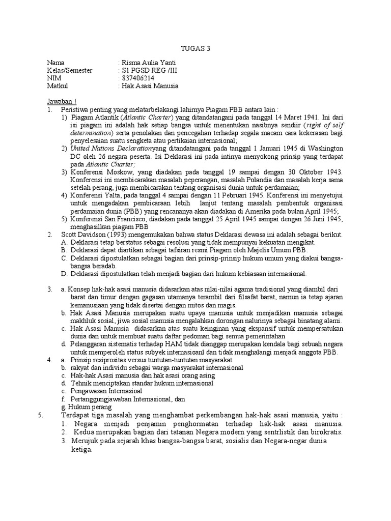 Piagam Atlantik dan Hak Asasi Manusia | PDF