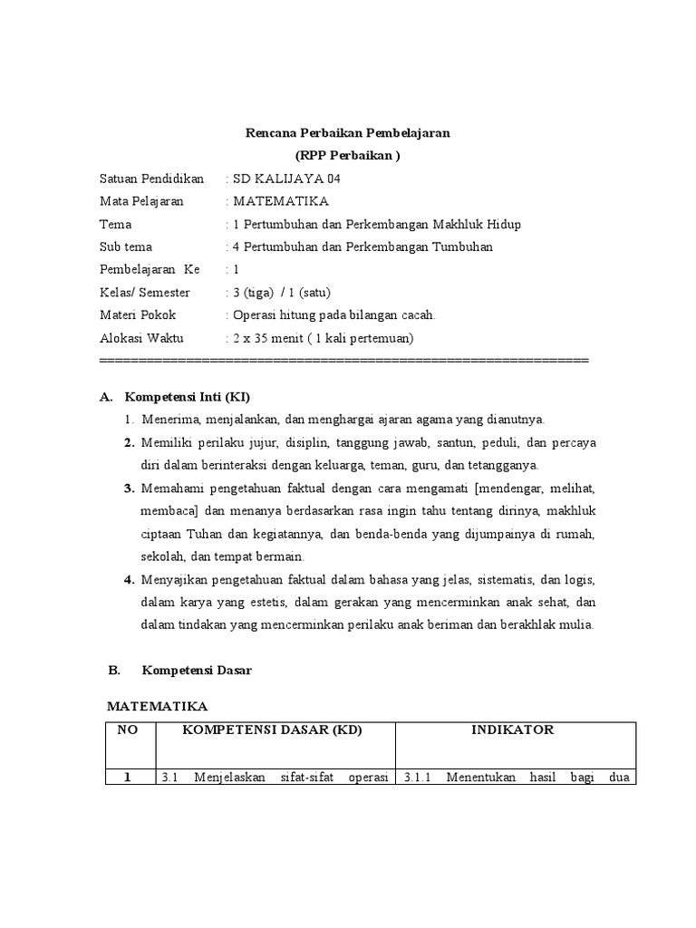 RPP Siklus 1 | PDF | Karier & Perkembangan