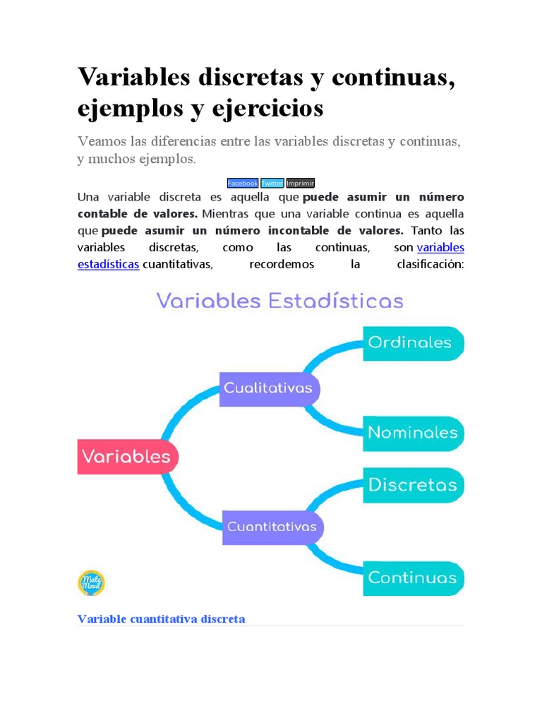 Variables Discretas y Continuas CLASE 3 PARA HACER EN | PDF | Enseñanza ...