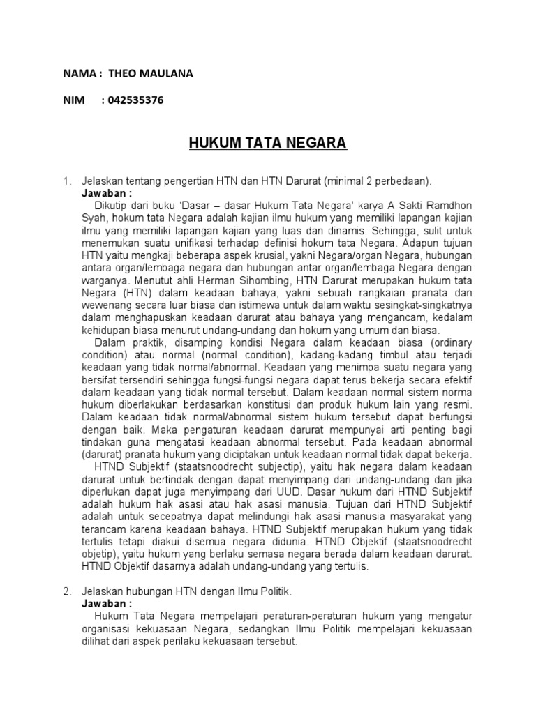 Hukum Tata Negara | PDF