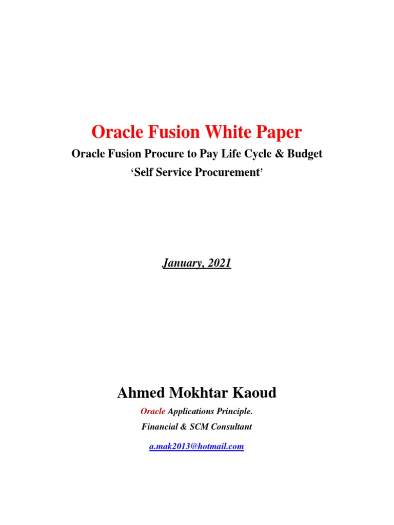 Oracle Fusion P2P Cycle & Budget - Self Service Procurement | PDF ...