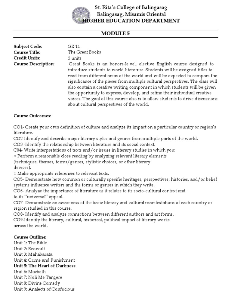 Higher Education Department: Subject Code: Course Title: Credit Units ...