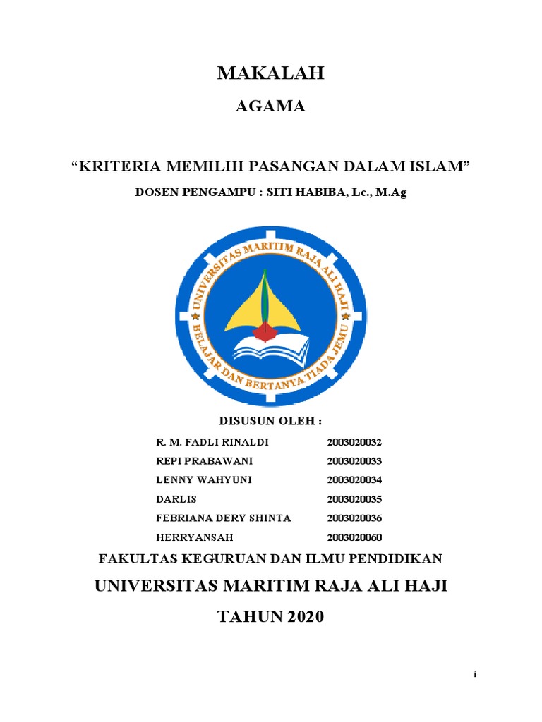 Kriteria Memilih Pasangan Dalam Islam Pdf