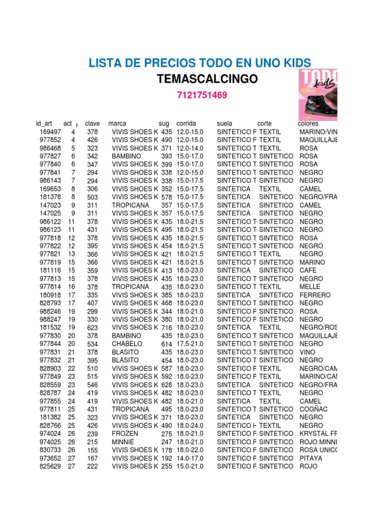 Lista Kids Todo en Uno | PDF