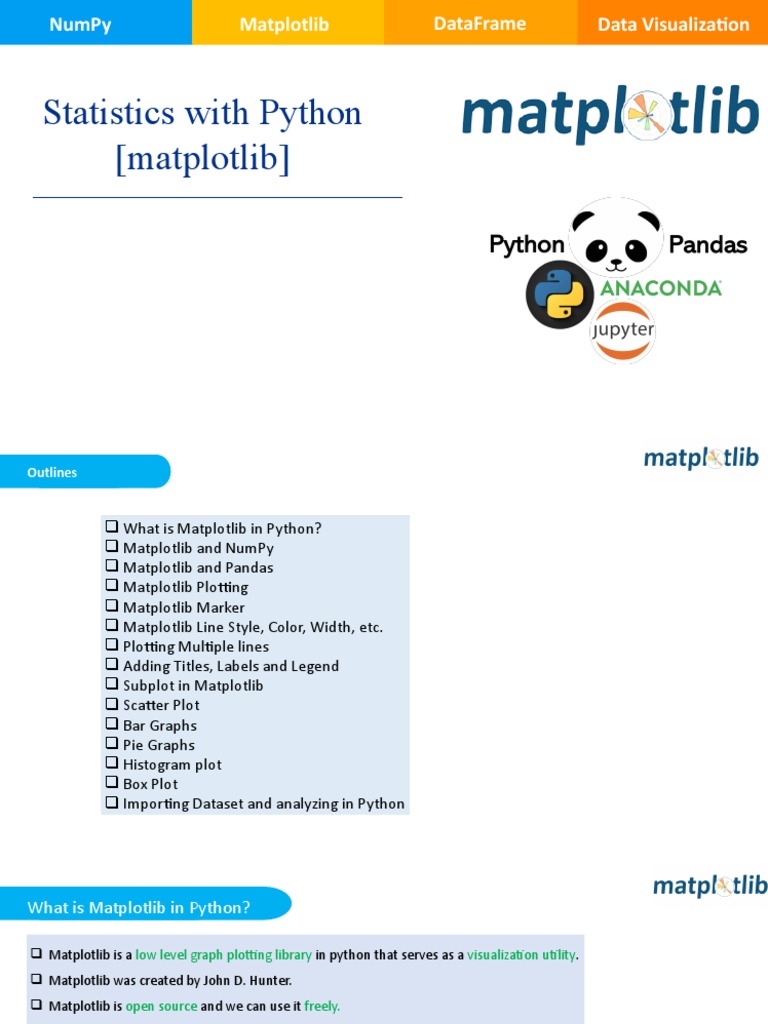 Statistics With Python Matplotlib Pdf Chart Data Management 