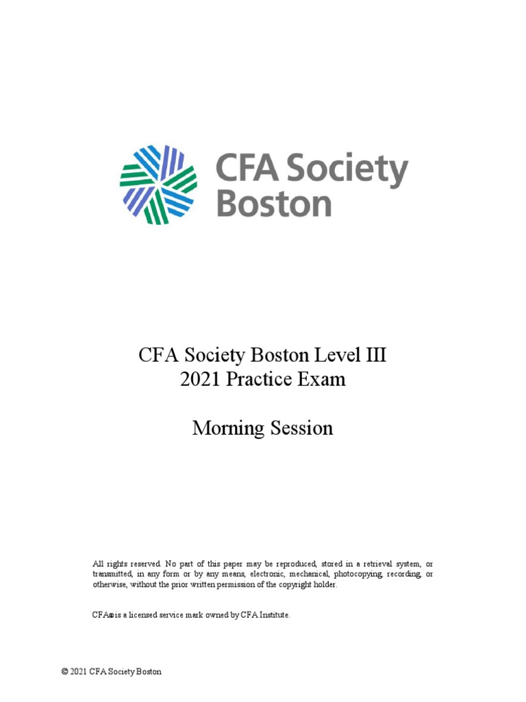 CFA Society Boston Level III 2021 Practice Exam Morning Session | PDF ...