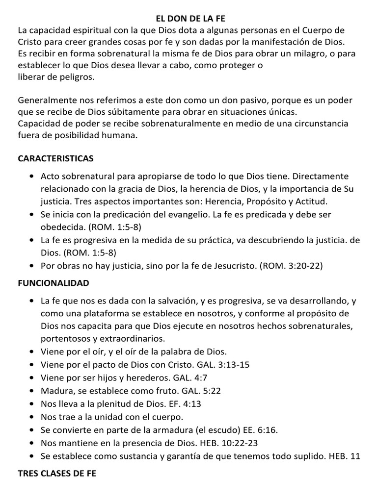 El Don de La Fe | PDF | Fe | espíritu Santo