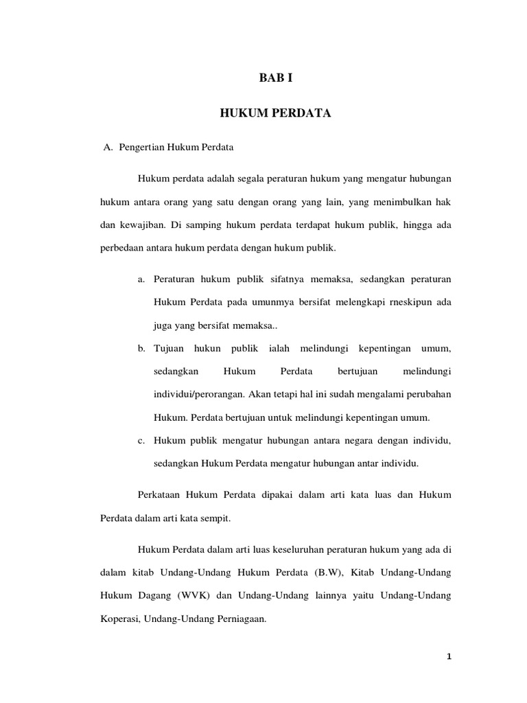 Hukum Perdata 1 | PDF | Ilmu Sosial