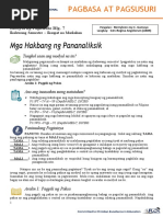 4TH QUARTER Module PAGBASA-PAGSUSURI (Week1&2) | PDF
