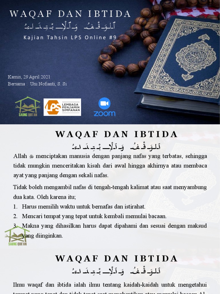 Waqaf Dan Ibtida | PDF