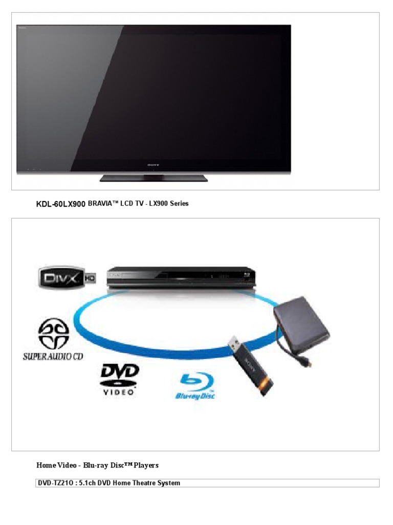 KDL-60LX900: BRAVIA™ LCD TV - LX900 Series | PDF