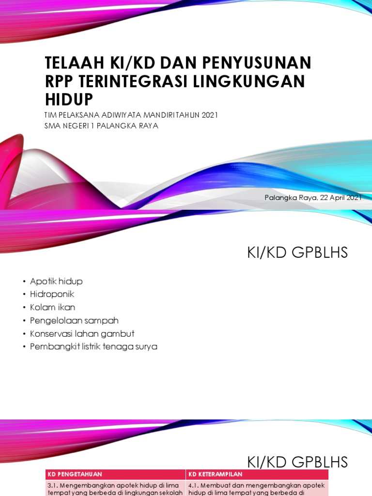 Telaah Ki KD Dan Penyusunan RPP Adiwiyata | PDF