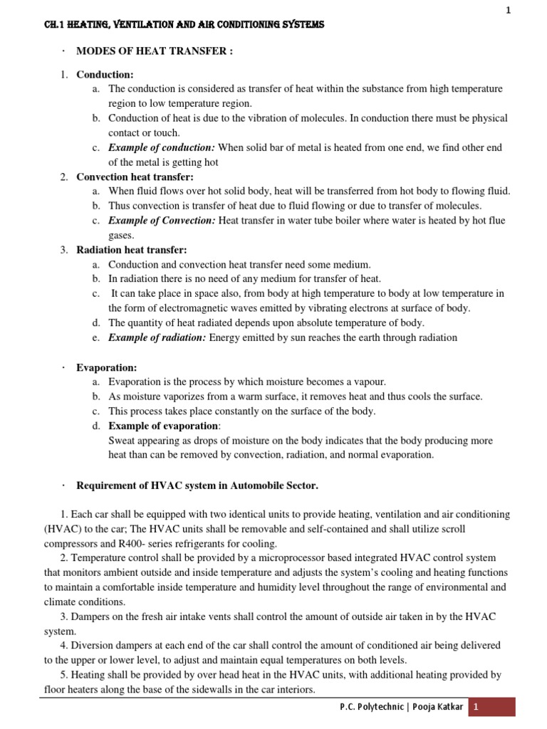 Ch.1 Heating, Ventilation & Ac Systems | PDF | Heat Transfer | Air Conditioning