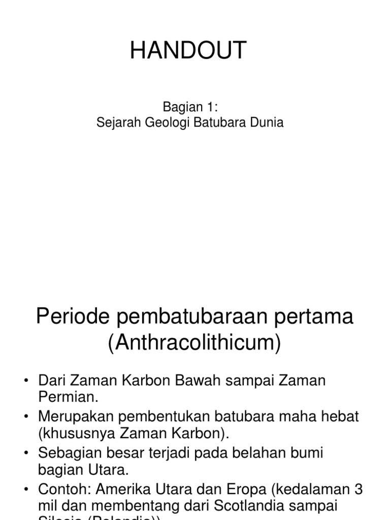 Sejarah Geologi Batubara Dunia | PDF