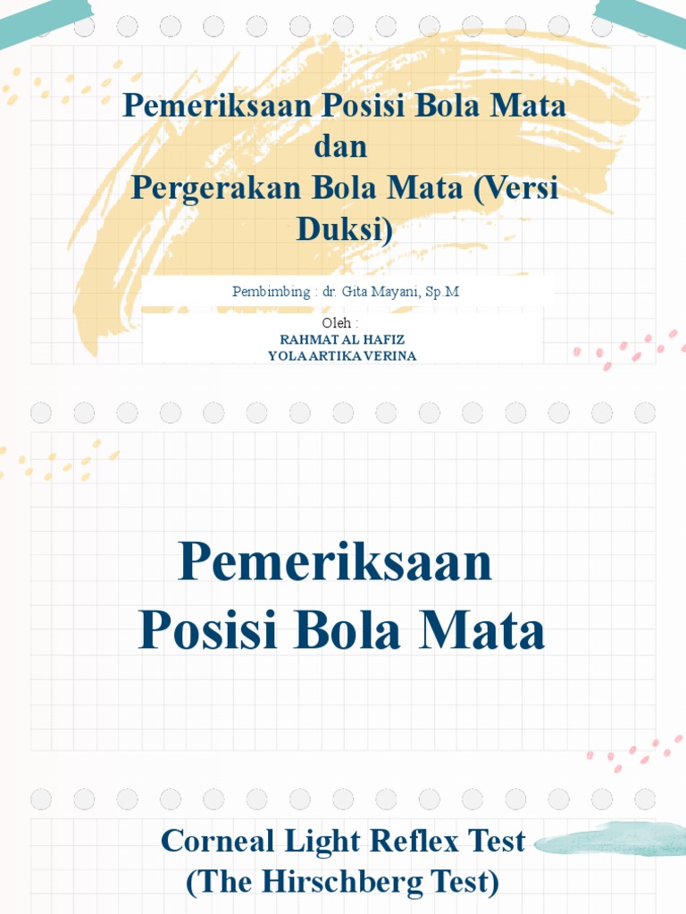 Pemeriksaan Posisi Dan Pergerakan Bola Mata | PDF