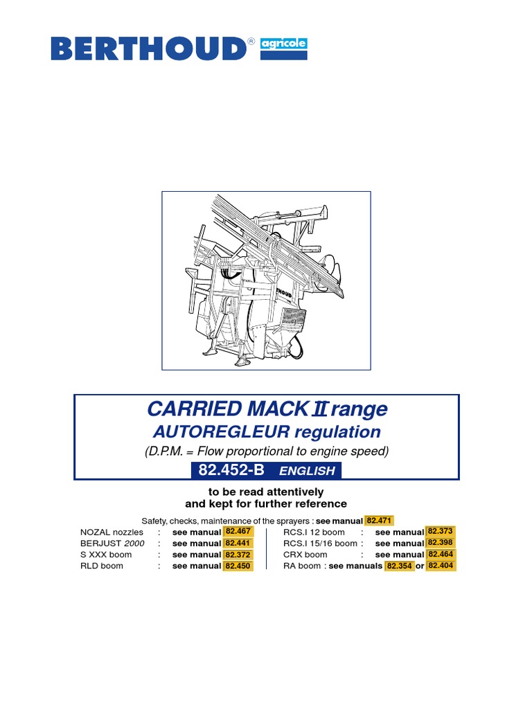 Carried Mack Ii Range: AUTOREGLEUR Regulation | PDF | Pump | Filtration