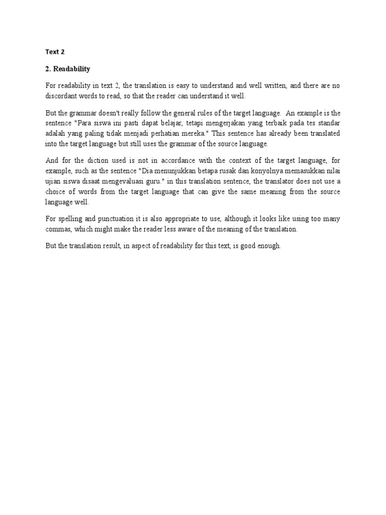 Text 2 2. Readability | PDF