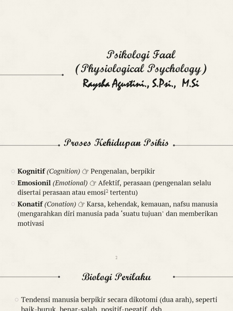 Definisi Psikologi Faal dan Metodenya | PDF | Sains & Matematika