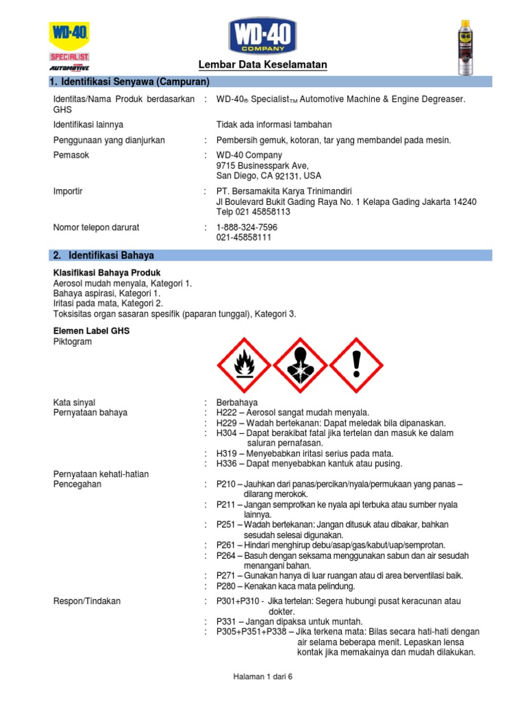 MSDS WD-40 | PDF