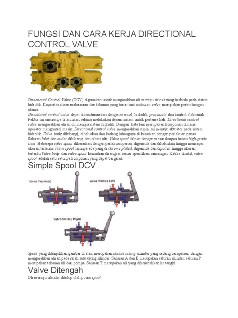 Fungsi Dan Cara Kerja Directional Control Valve | PDF