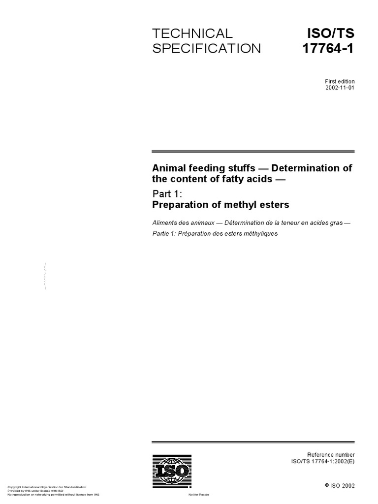 Technical Specification: Iso/Ts 17764-1 | Download Free PDF | International Organization For ...