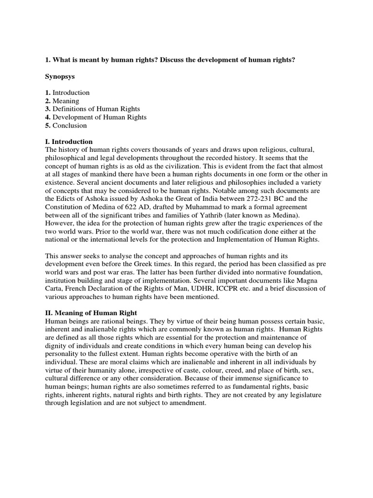 The Development of the Concept and Approaches to Human Rights from ...