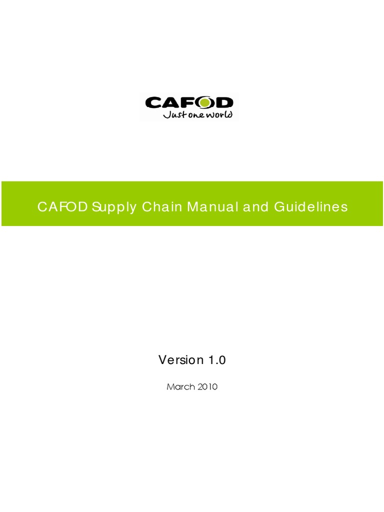 CAFOD Supply Chain Guidelines | PDF | Procurement | Supply Chain