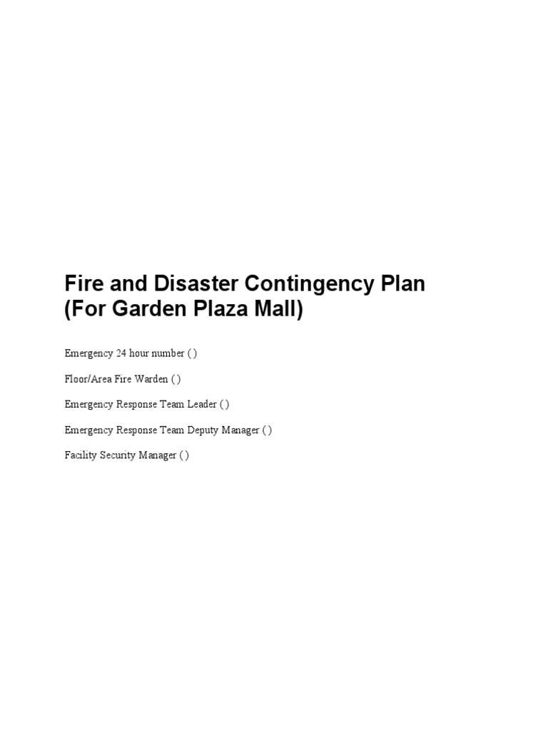 GP Mall Fire and Disaster Contingency Plan | PDF | Emergency ...