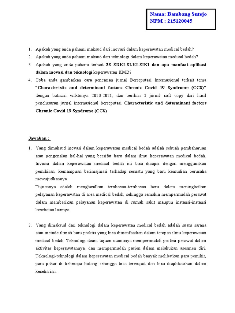 UTS Inovasi Teknologi KMB | PDF