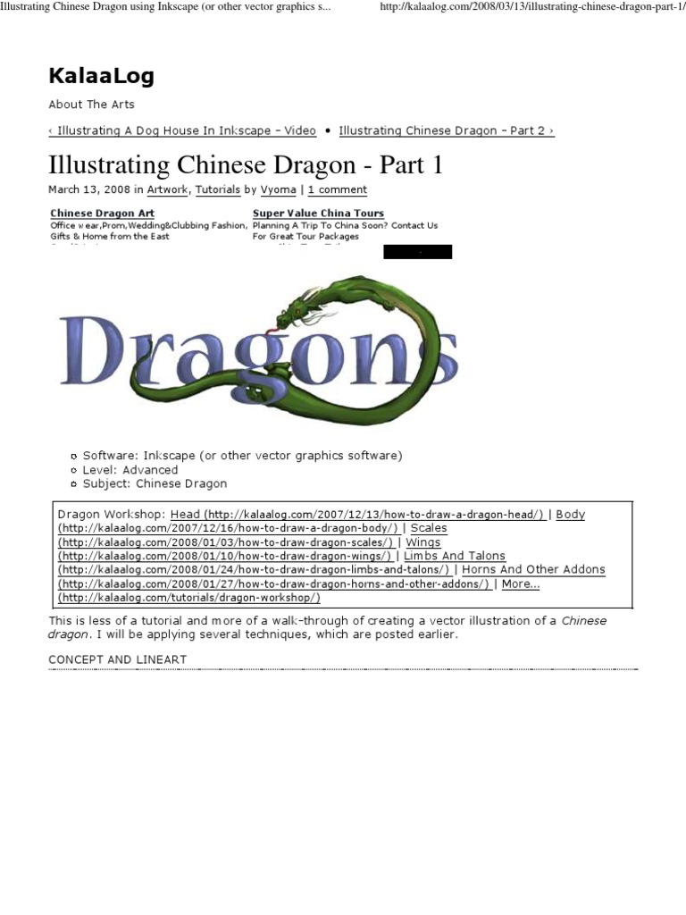 Inkscape Tutorial: Chinese Dragon Art | PDF | Graphics | Scientific ...