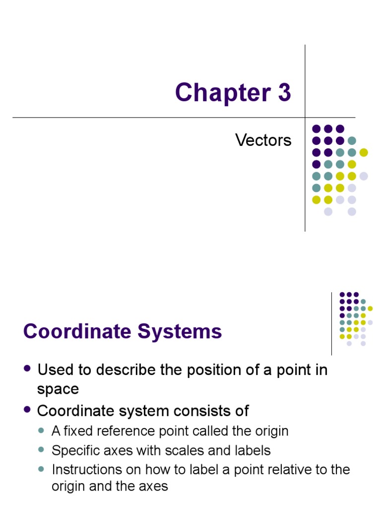Chapter3 Vectors Pdf Euclidean Vector Cartesian Coordinate System