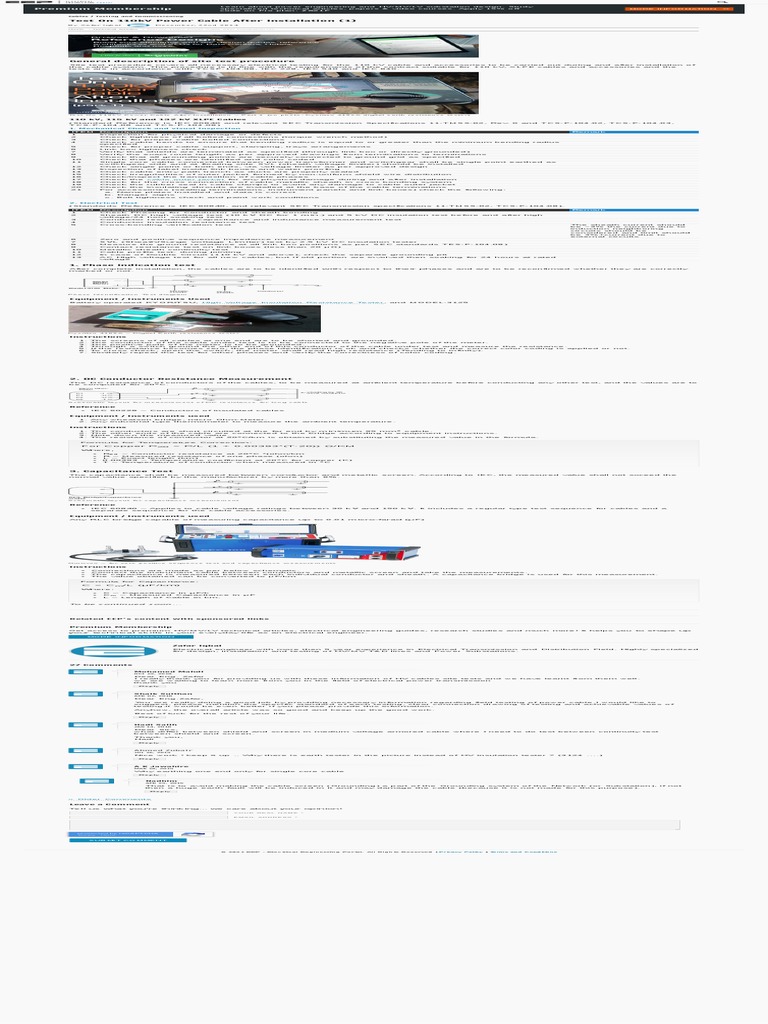 Cable Testing After Installation | PDF | Electrical Resistance And ...