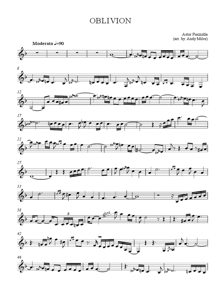 Piazzolla Oblivion Full Score PDF | PDF