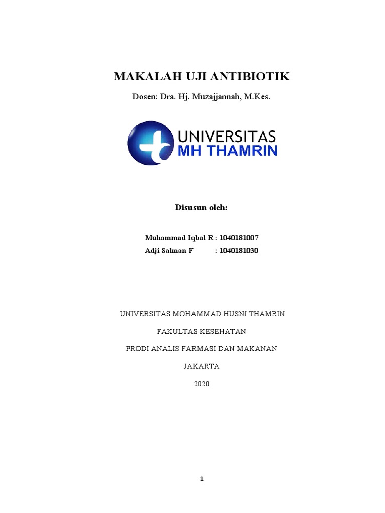 Makalah Uji Antibiotik | PDF | Sains & Matematika