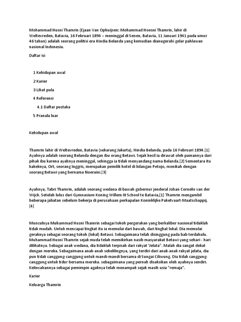 Mohammad Husni Thamrin | PDF