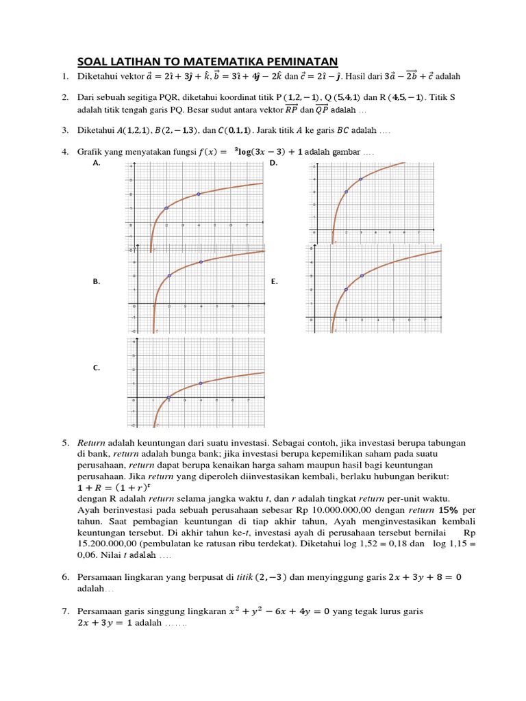 Lat Soal To Penabur Mat Minat 2021 | PDF