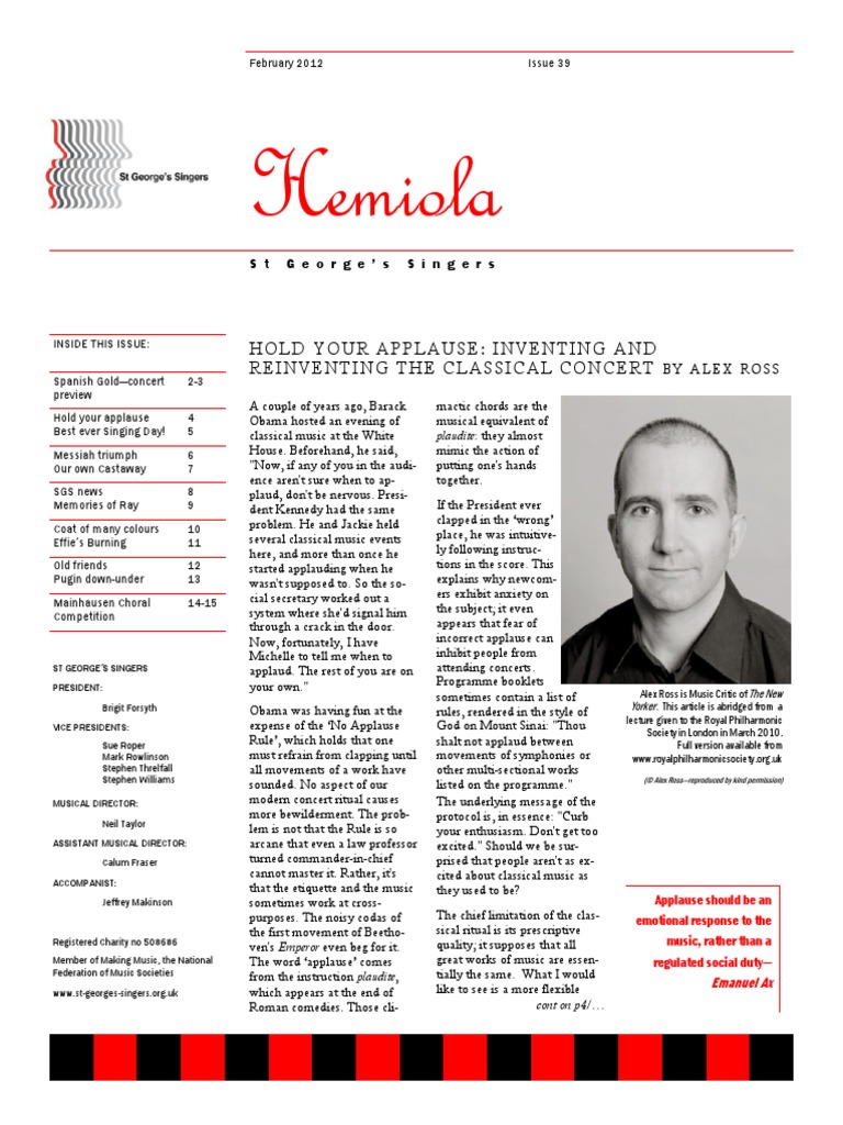 Hemiola: Hold Your Applause: I Nventing and Rei Nventi NG The Classical ...