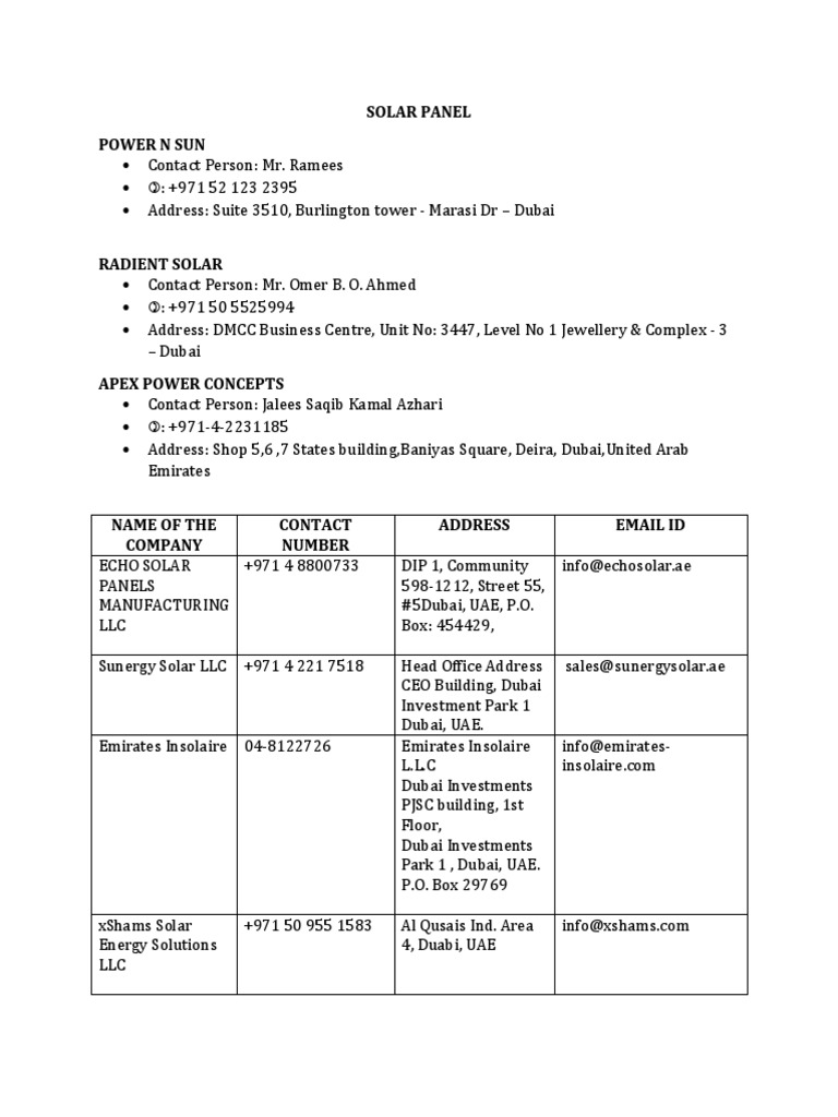 Solar Panel Power N Sun | PDF